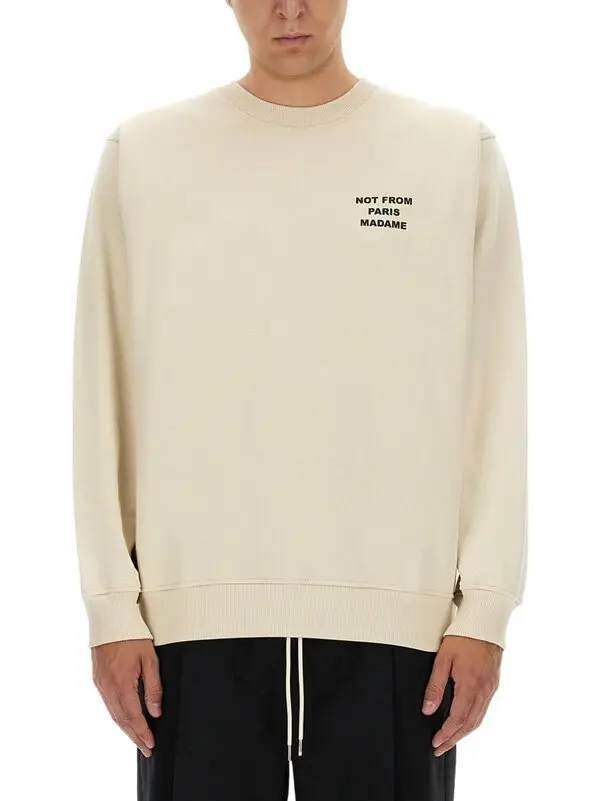 Drole De Monsieur Slogan Sweatshirt - Ivory
