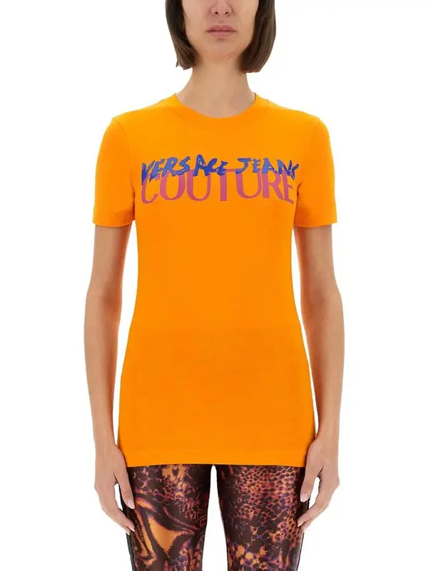 Versace Institutional Logo T-shirt - Orange