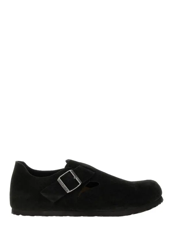 BIRKENSTOCK Suede 'london' Sabot - Black
