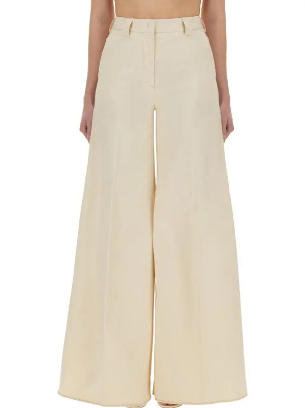 THELATEST Wide Leg Cotton-blend Trousers - Ivory