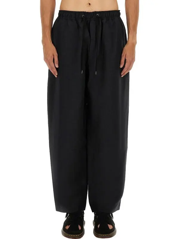 Studio Nicholson Wide Leg Trousers With Elastic Waistband - Blue