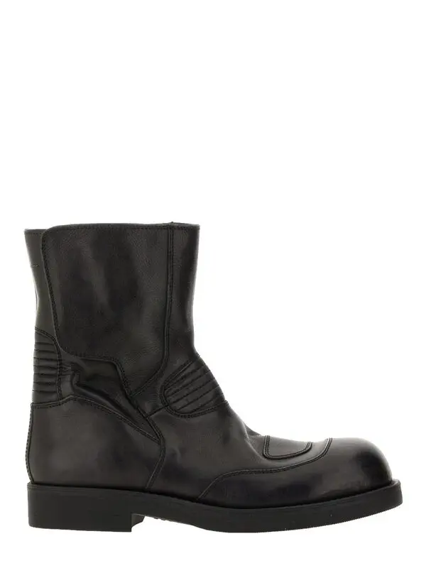 MAISON MARGIELA Leather Biker Boot - Black