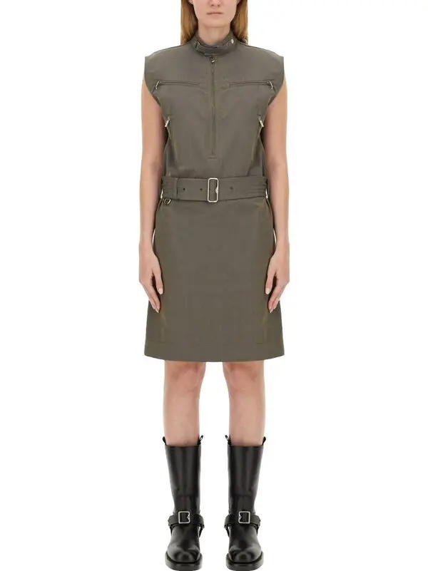 Burberry Linen-blend Dress - Charcoal