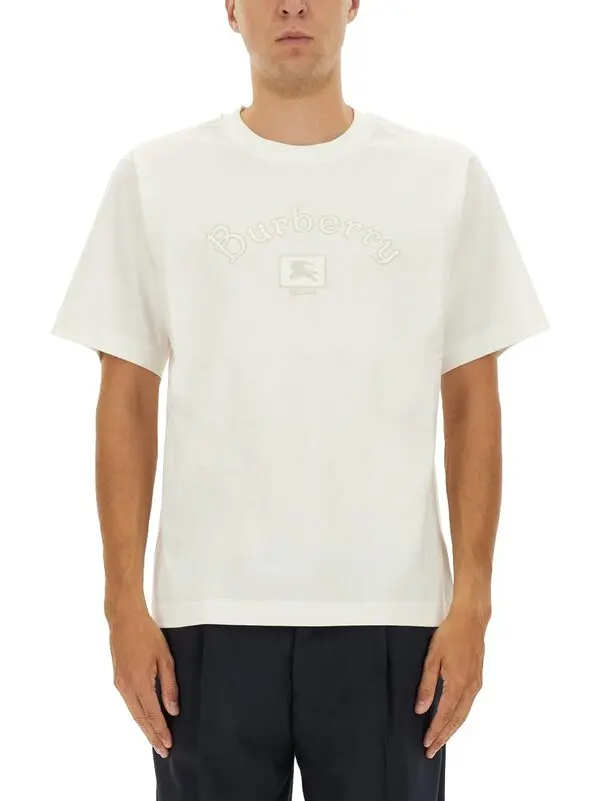 Burberry Gothic Logo T Shirt - White