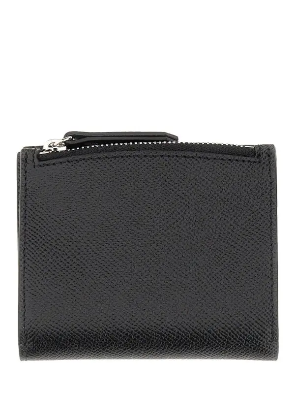 MAISON MARGIELA Leather Wallet With Logo - Black