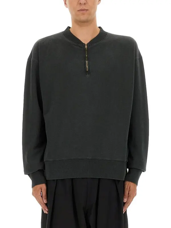 MAISON MARGIELA Three Quarter Zipper Sweatshirt - Charcoal