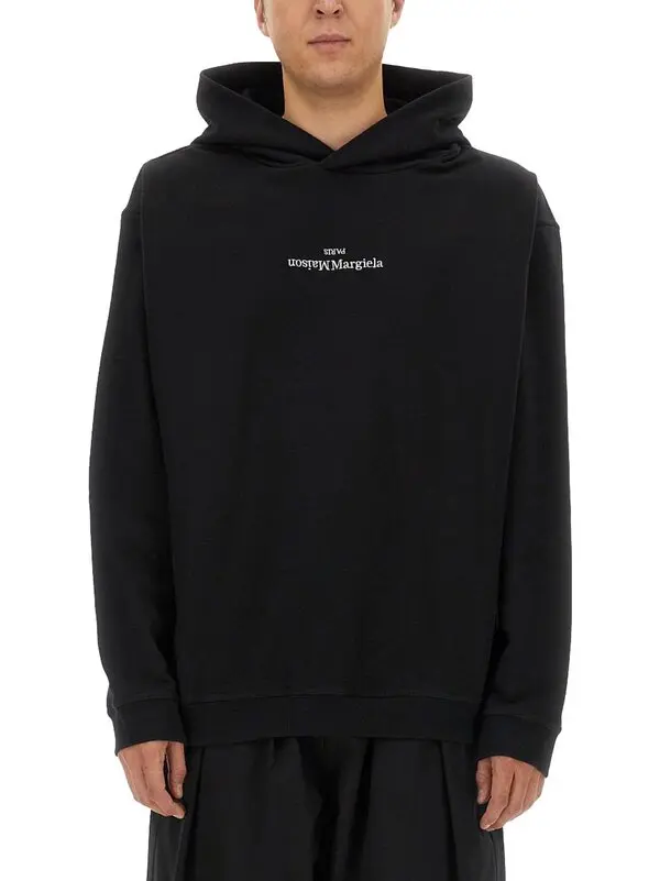 MAISON MARGIELA Logo Cotton Sweatshirt - Black