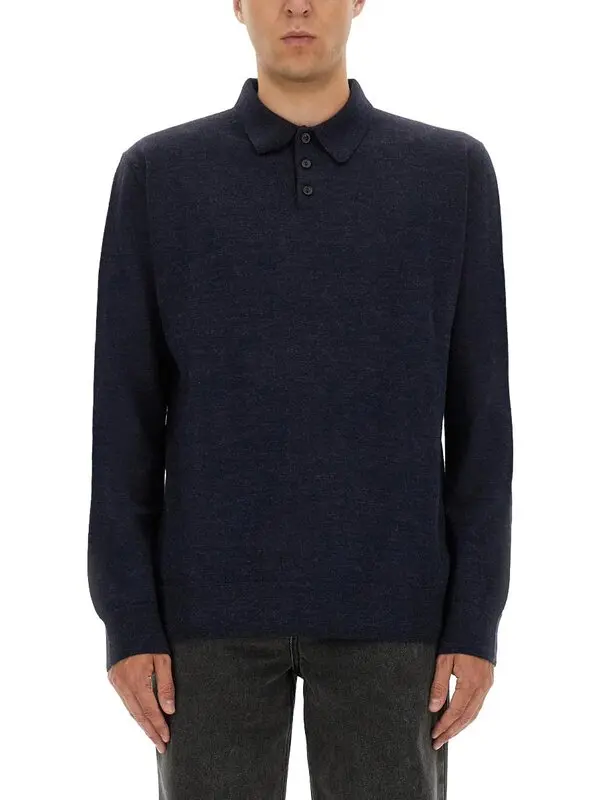 MAISON MARGIELA Wool Polo - Blue
