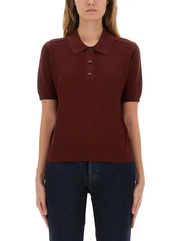 Burberry Wool Polo - Bordeaux