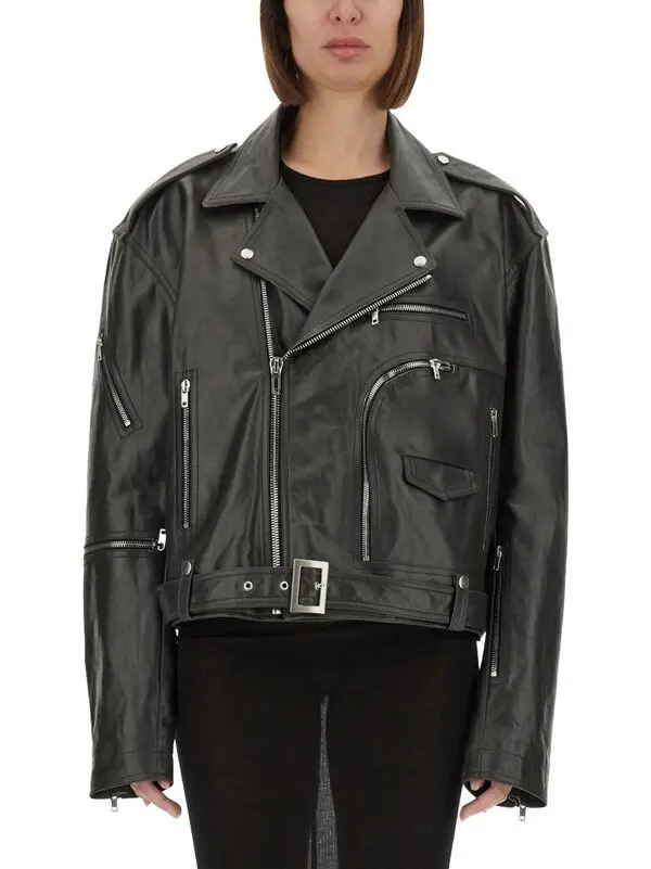 Rick Owens Cropped Jumbo Bauhaus Jacket - Black