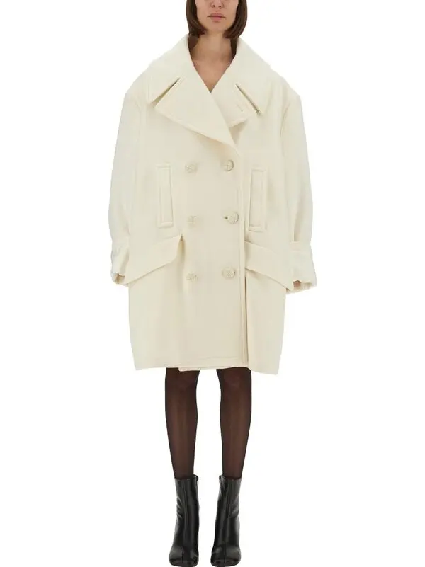 MAISON MARGIELA Wool Coat - White