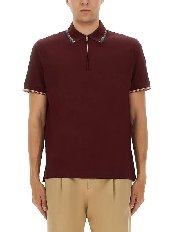 Paul Smith Zip Polo - Red