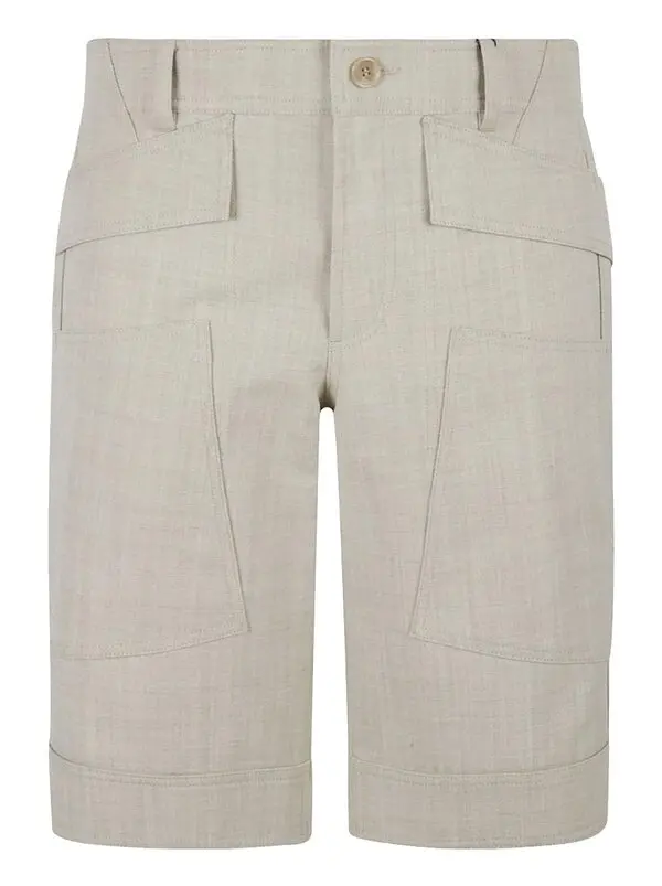 Burberry Grain De Poudre Wool Bermuda Shorts - Beige