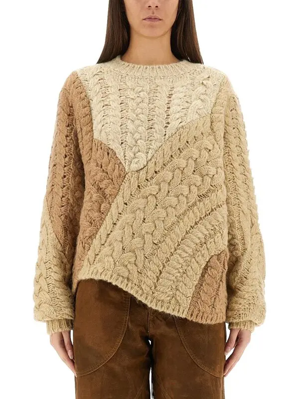 MARANT ETOILE Patchwork 'daryl' Sweater - Beige
