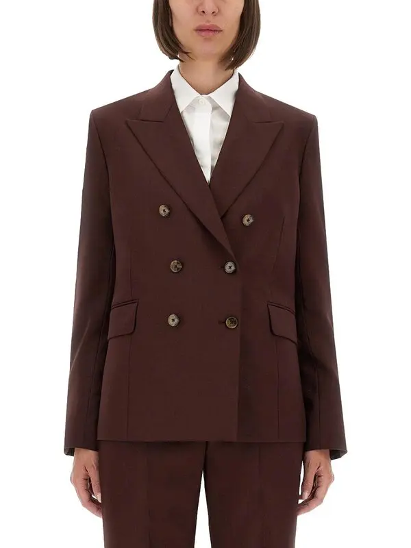 Paul Smith Double-breasted Wool Blazer - Bordeaux