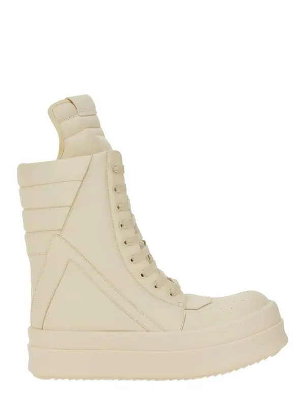 Rick Owens Concordians Leather High-top Sneakers - Beige
