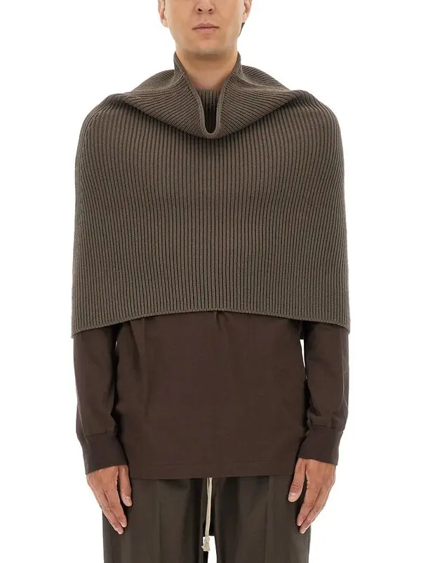 Rick Owens Knitted Cape - Charcoal