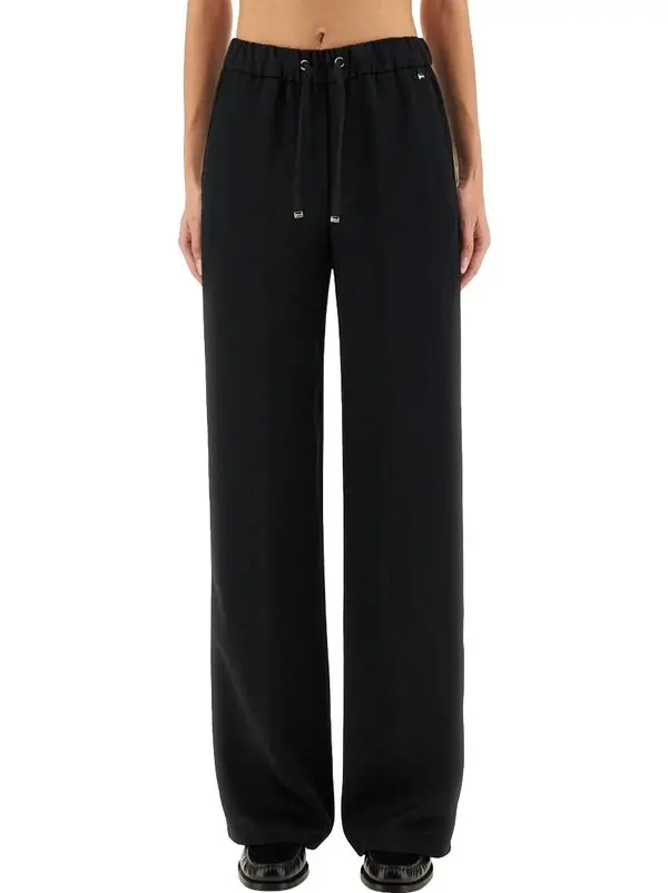 Herno Wide Leg Resort Trousers - Black