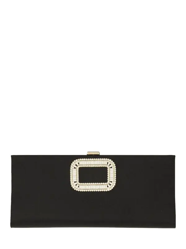 ROGER VIVIER Pilgrim Buckle Clutch Bag - Black