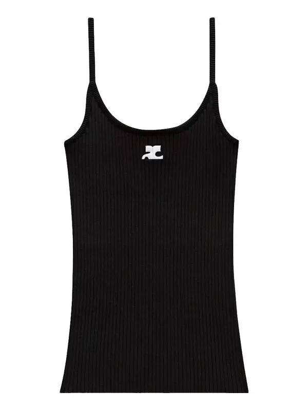 COURREGES Reedition Knit Tank Top - Black