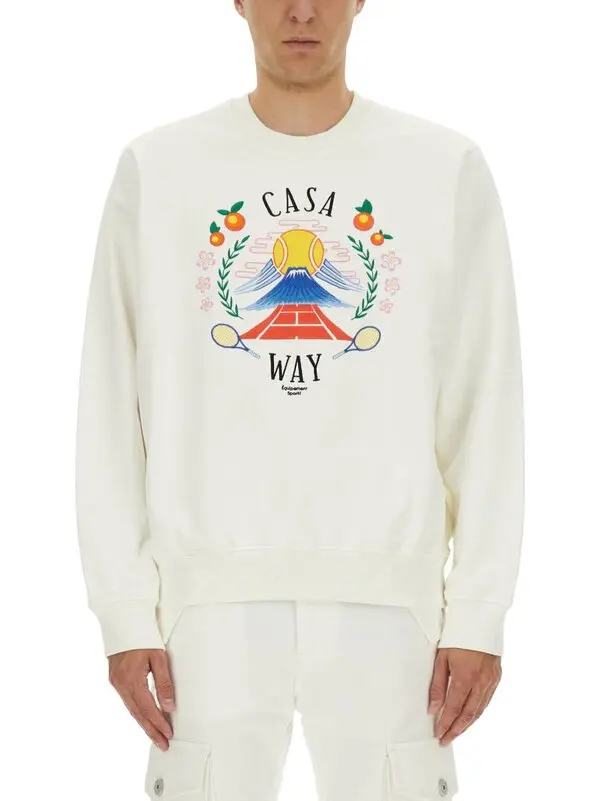 Casablanca Sweatshirt With 'home Way Mountain' Embroidery - Multicolour