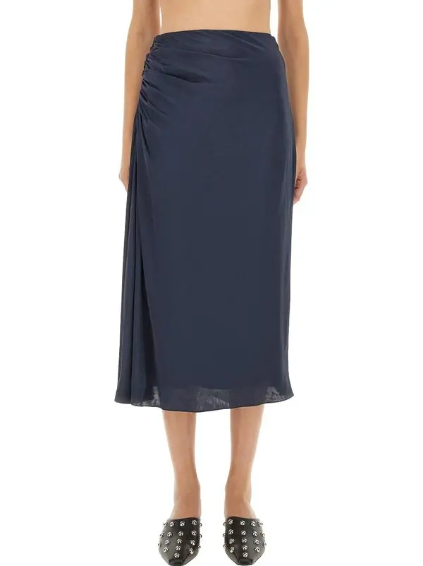 Theory Draped Midi Skirt - Blue