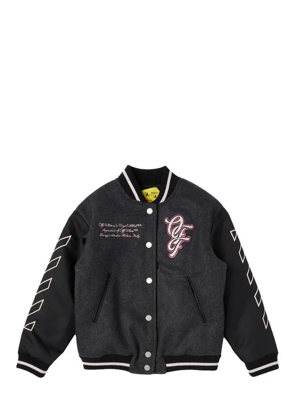 Off White Varsity Logo Jacket - Grey