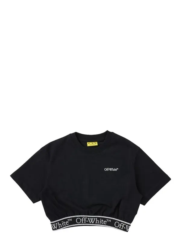 Off-White Logo Crop T-shirt - Black