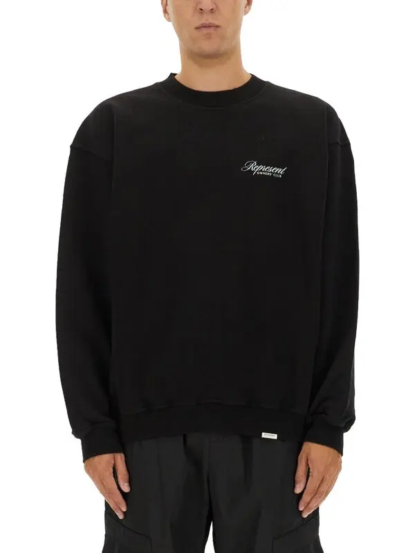 REPRESENT Owners Club Script Sweatshirt - Black