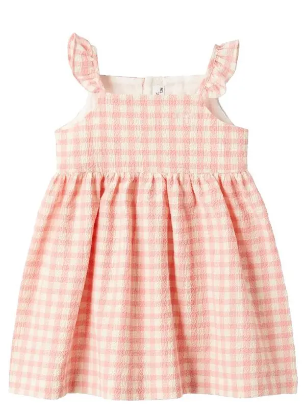 IL GUFO Checkered Cotton Blend Dress - Pink
