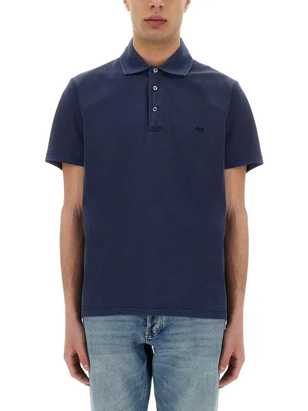 FAY Jersey Polo - Blue