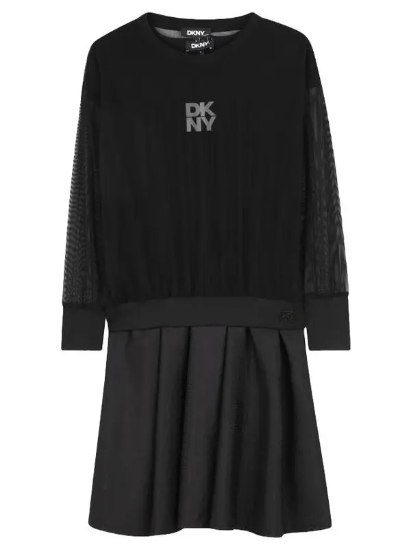 Dkny 2-in-1 Dress With Logo - Black