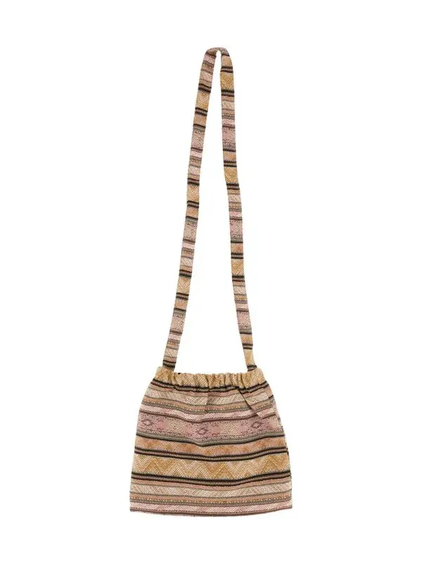 Needles Striped Canvas Shoulder Bag - Pink