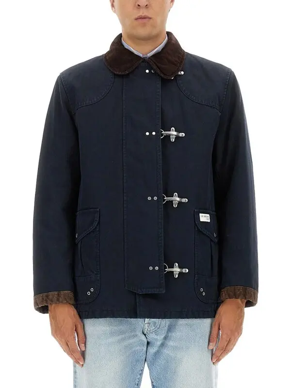 FAY Jacket With Four Hook Fastening - Blue