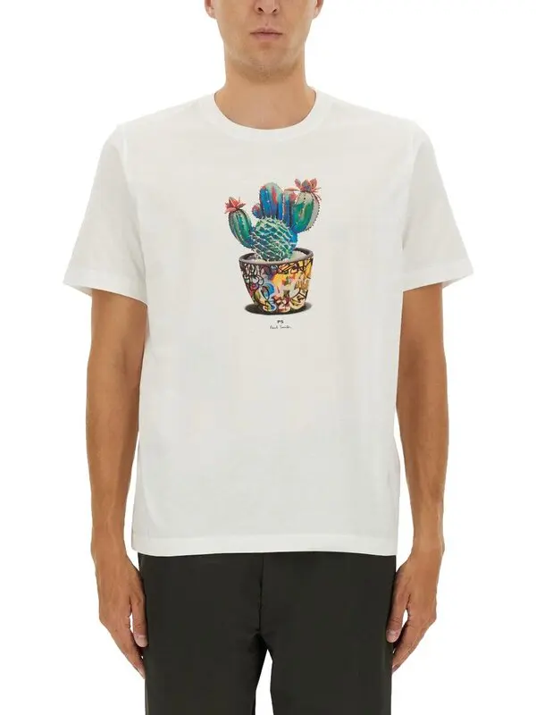 Paul Smith Cactus Print T-shirt - White