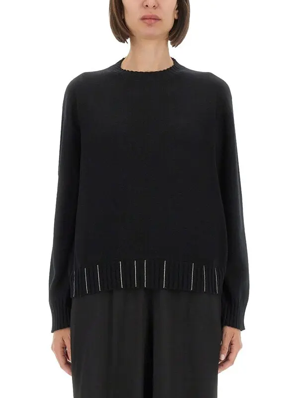 Fabiana Filippi Wool, Silk, And Cashmere Sweater - Black