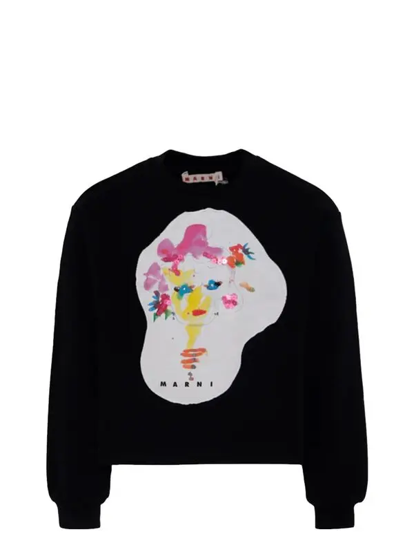 Marni Sweatshirt With Logo - Black