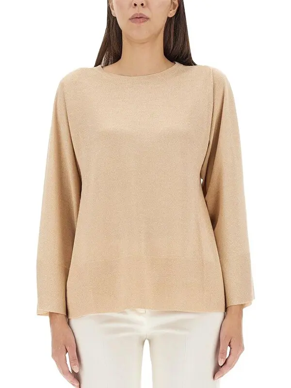 Fabiana Filippi Lurex Jersey Top - Ivory