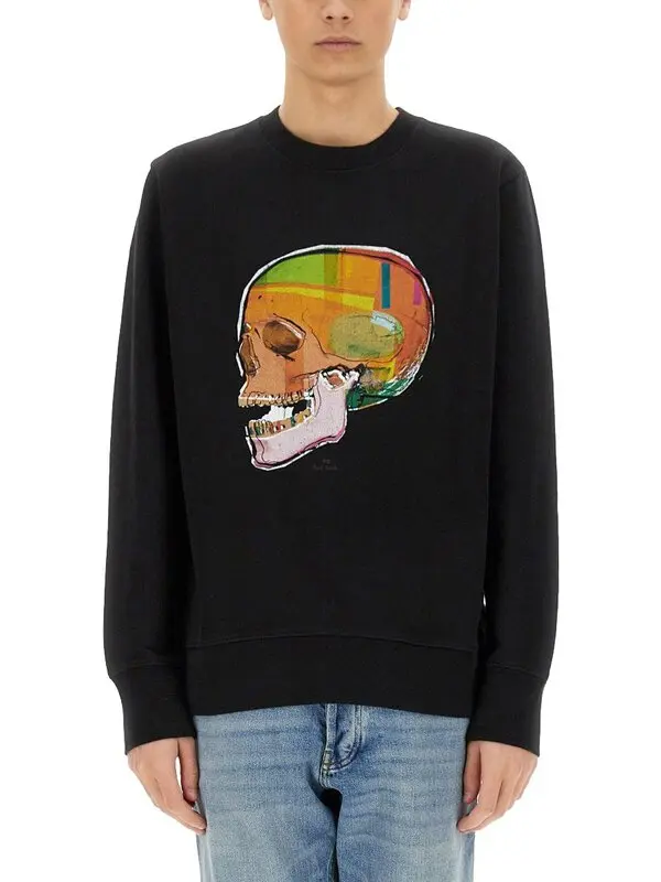 Paul Smith Skull Sketch Print Sweatshirt - Black
