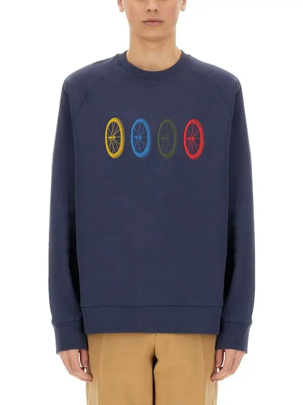 Paul Smith Bike Wheel Graphic Sweatshirt - Blue