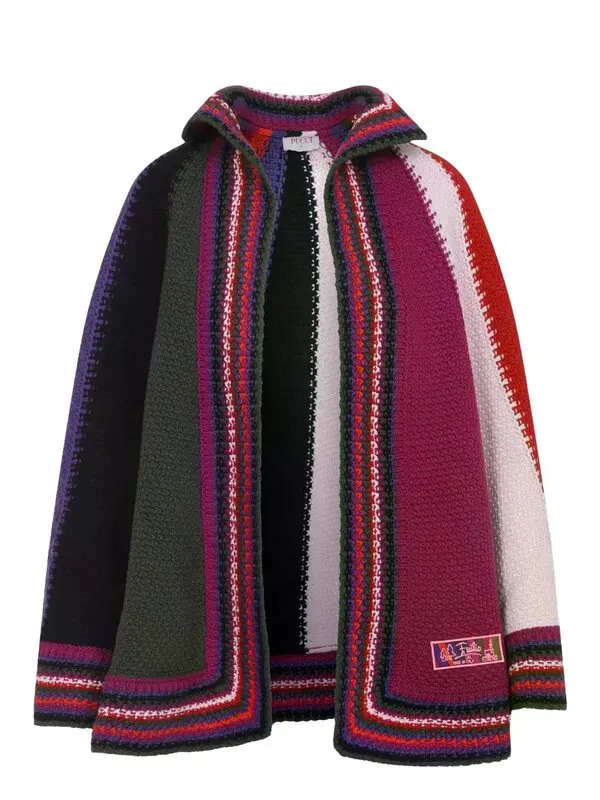 Emilio Pucci Wool Striped Cape - Pink