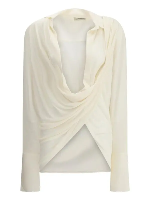 FRANCESCO MURANO Draped Over Shirt - Beige