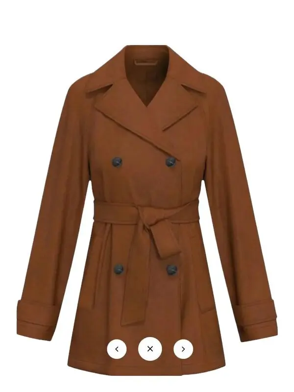 Emme Marella Belted Double-breasted Coat - Brown