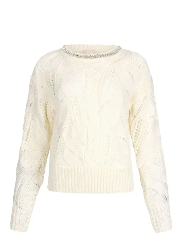 Liu Jo Knitted Pattern Sweater - White