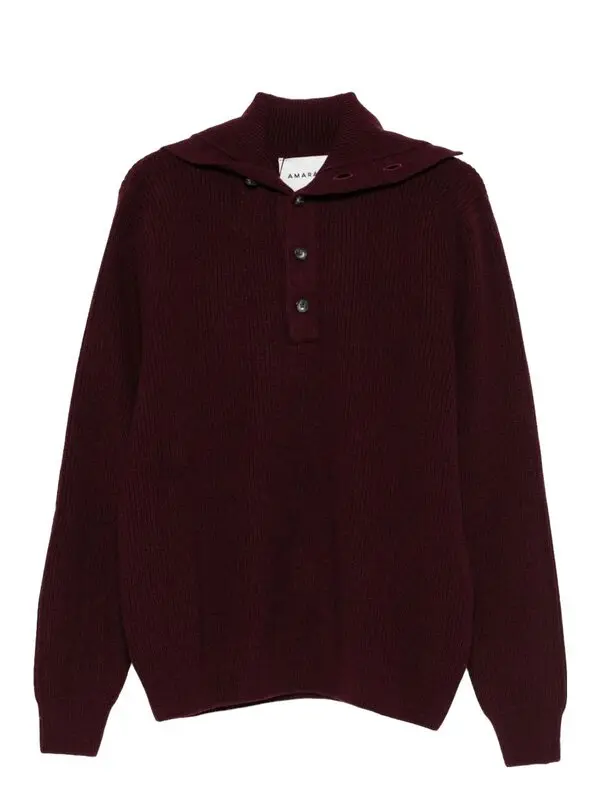 AMARANTO Collared Sweater - Purple