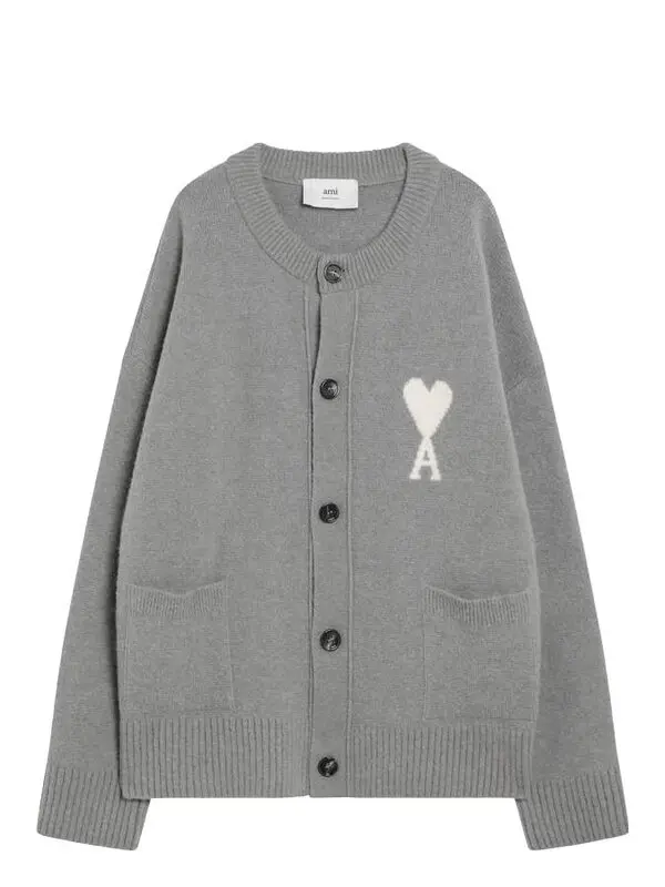 Ami Cardigan De Coeur - Grey