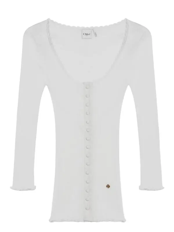 Chloé Fitted Cardigan - White