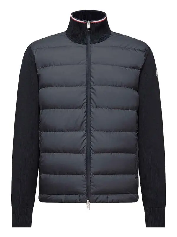 Moncler High-neck Cardigan - Midnight Blue