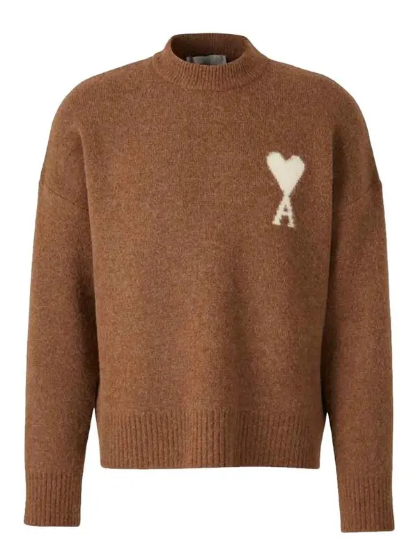 Ami Crew Neck Sweater - Brown