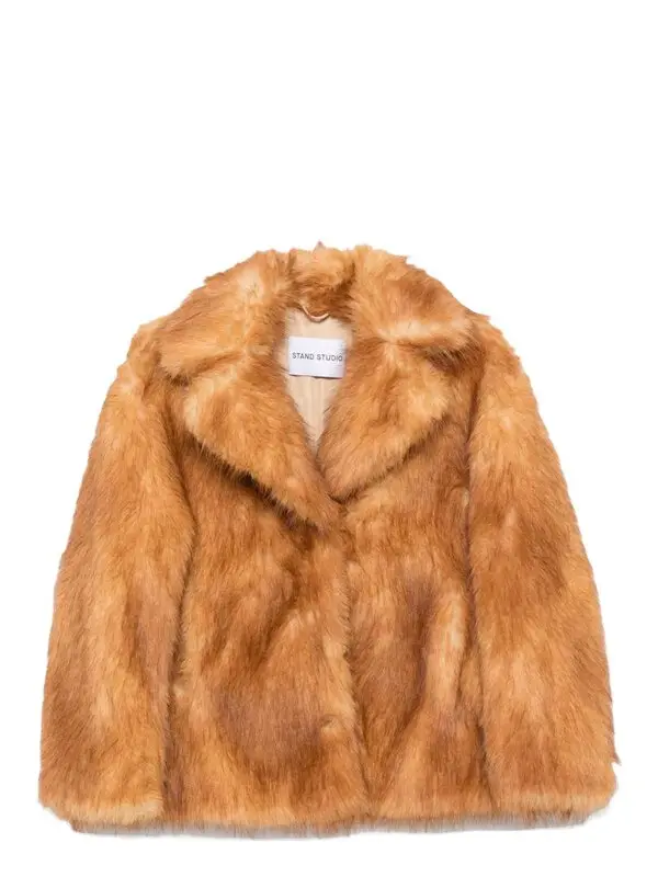 STAND STUDIO Janice Faux Fur Coat - Brown